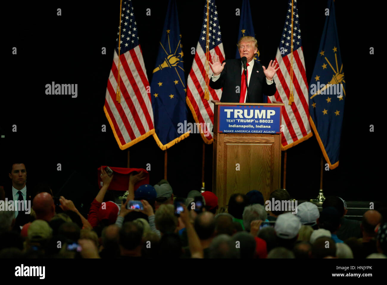A sign reads, "Trump Rally," before the presidential campaign rally for ...