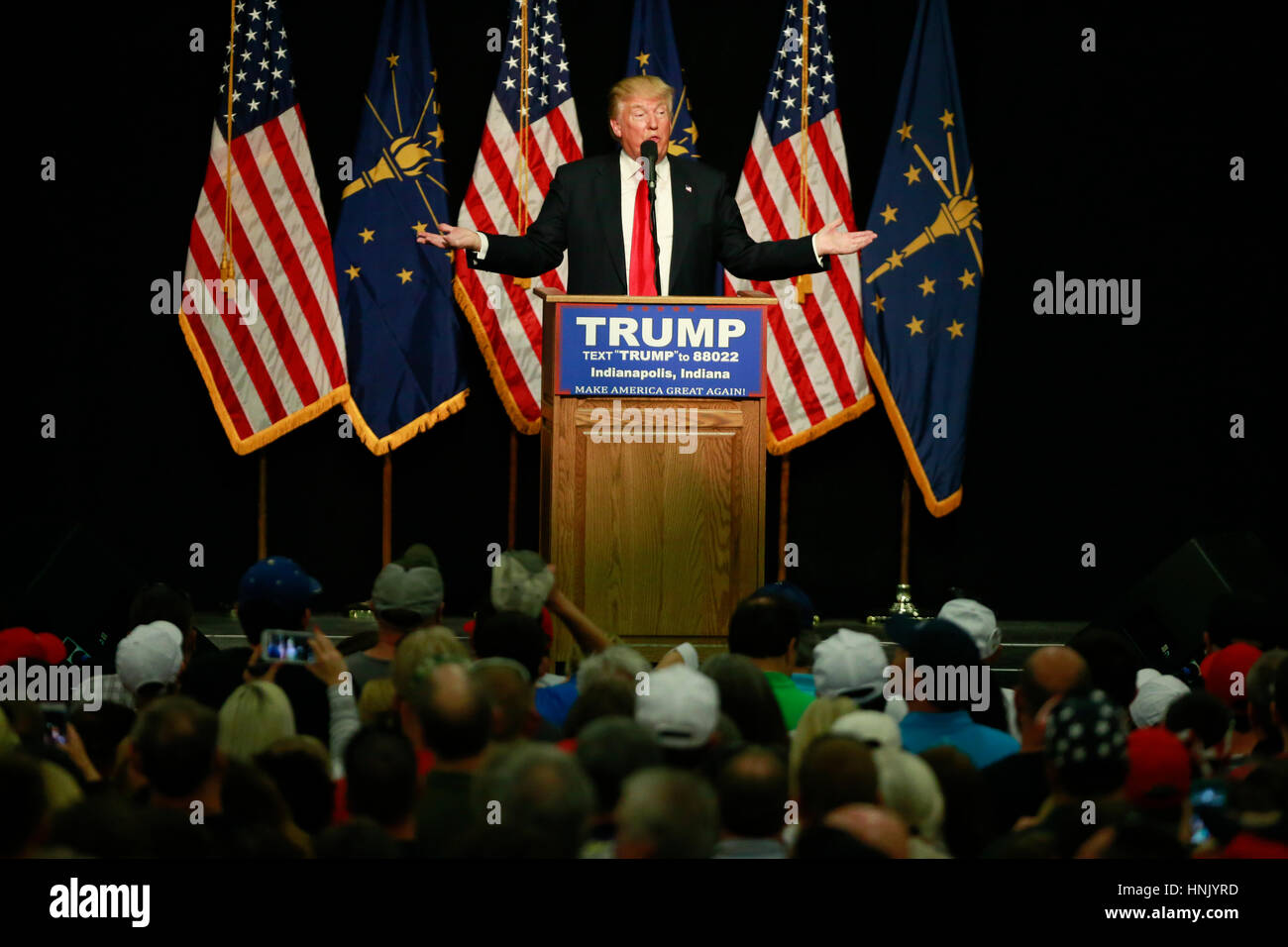 A sign reads, "Trump Rally," before the presidential campaign rally for ...