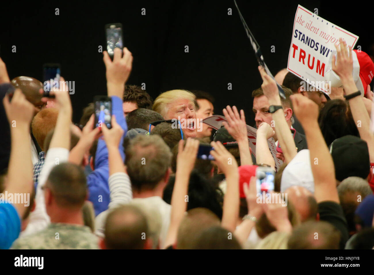 04202016 - Indianapolis, Indiana, USA: Donald Trump greets his ...