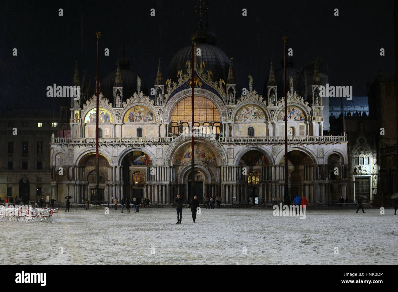 Heavy snow falls in Venice, Italy Featuring: Atmosphere Where: Venice ...