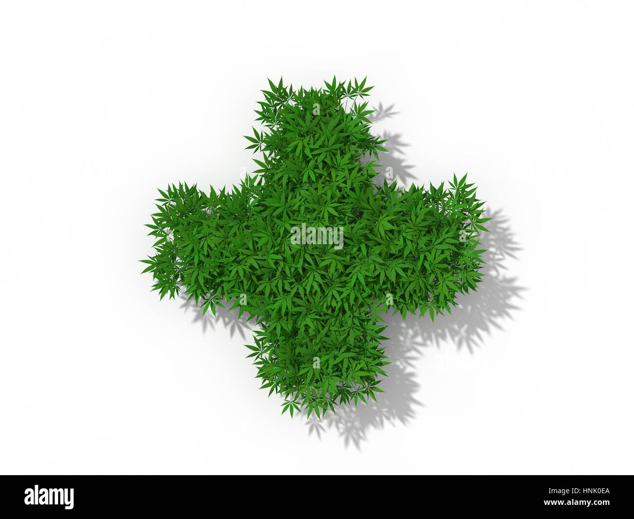 medical symbol with marijuana weeds. conceptual 3d illustration ...