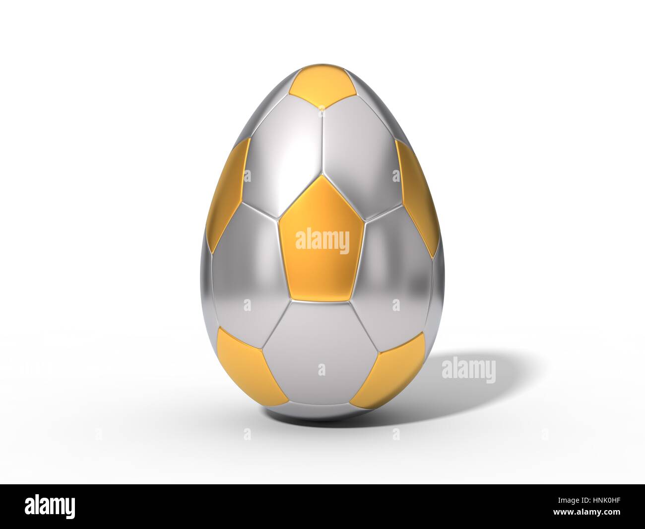 easter egg shaped metallic soccer ball. isolated on white Stock Photo ...