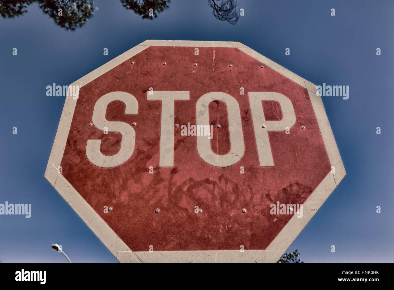the stop signal write in south africa and sky Stock Photo - Alamy