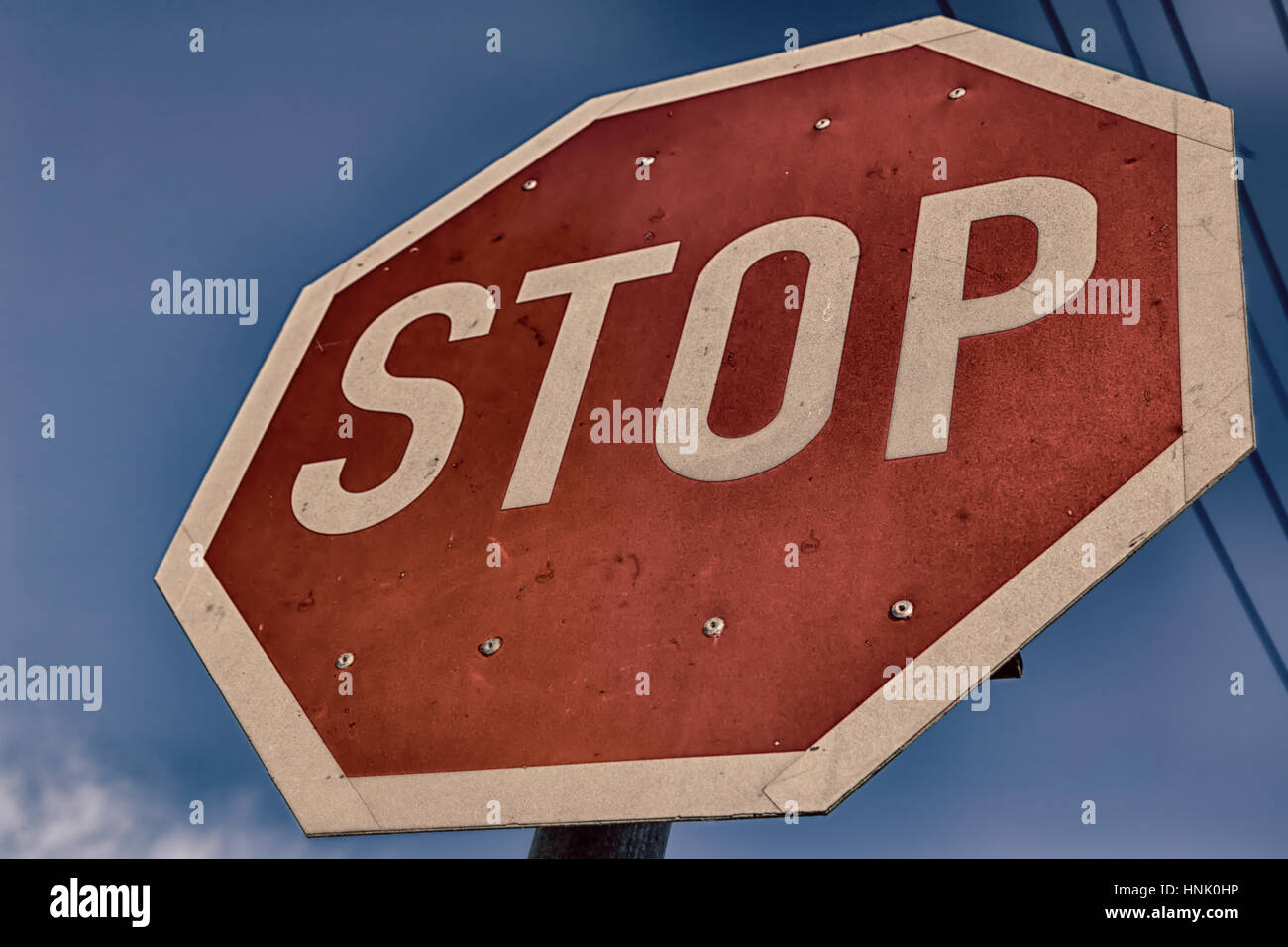 the stop signal write in south africa and sky Stock Photo - Alamy