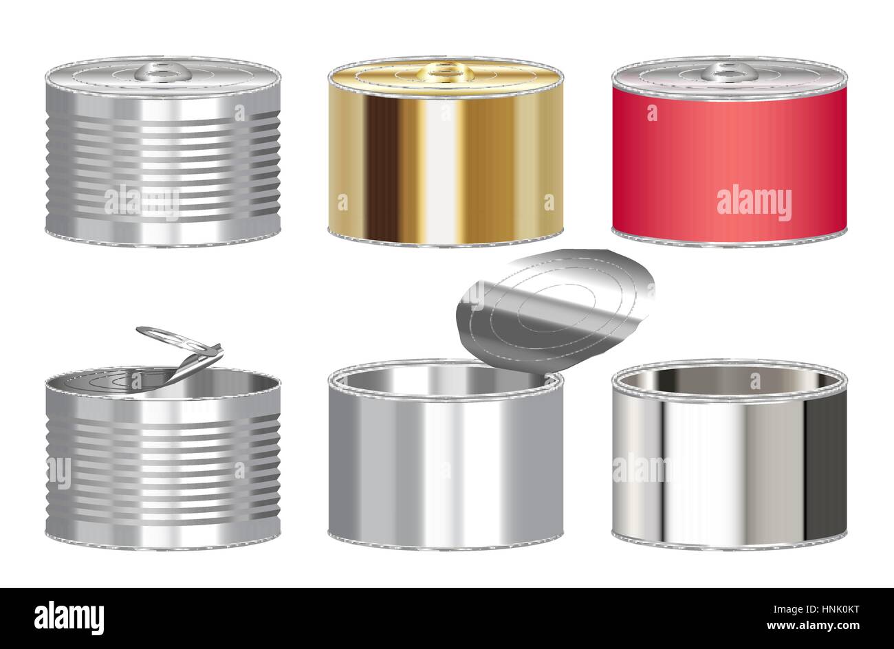 set of a steel cylinder canned food box Stock Vector Image & Art - Alamy