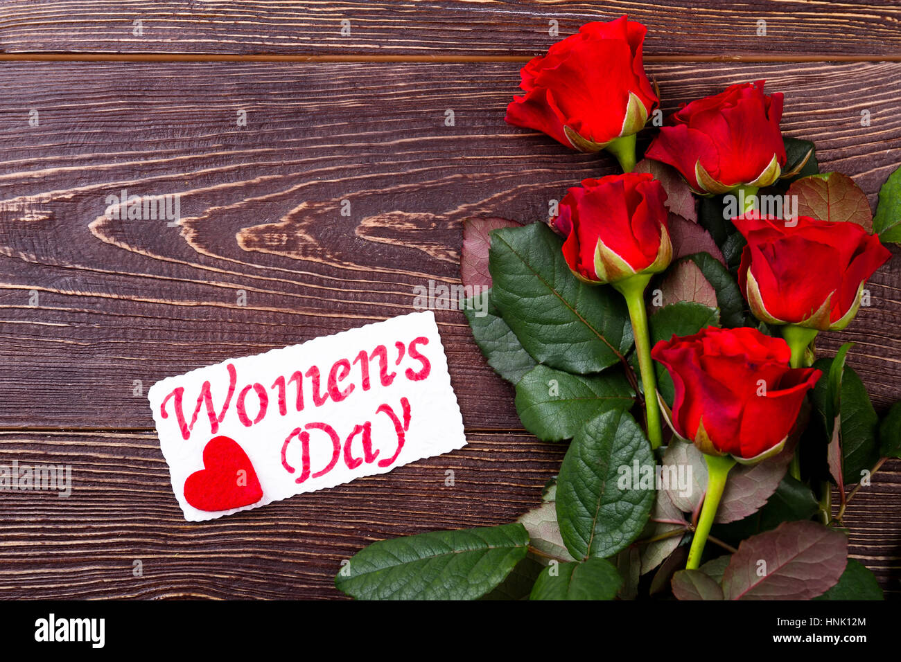 Roses and Women's day card Stock Photo - Alamy