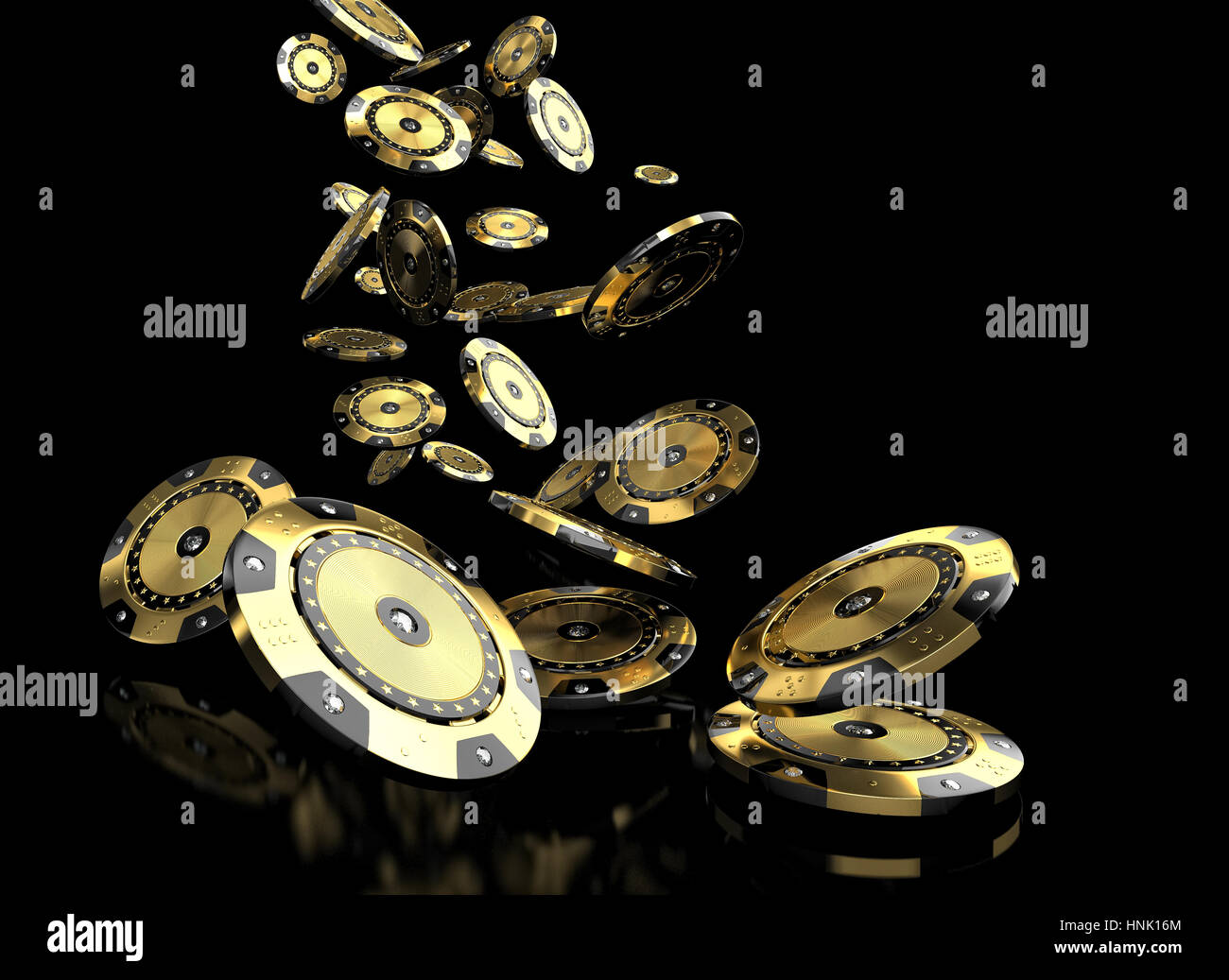 luxury casino chip gold and diamond 3d rendering image Stock Photo - Alamy