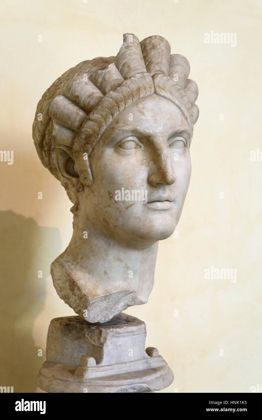 Rome. Italy. Marble bust portrait of Salonia Matidia (68–119 AD), ca ...