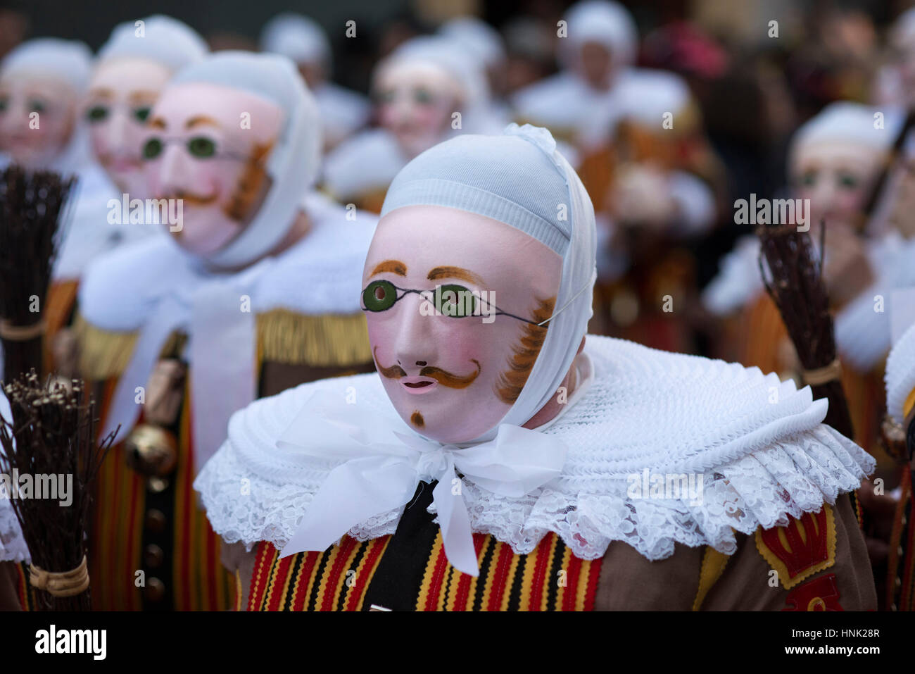 Belgium, carnaval of Binche. UNESCO World Heritage Parade Festival ...