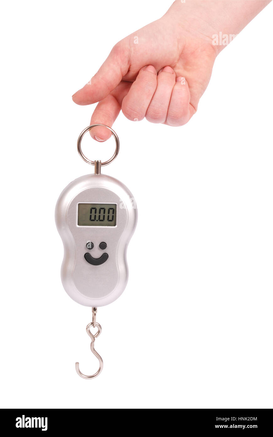 Hand holding weight scale hi-res stock photography and images - Alamy