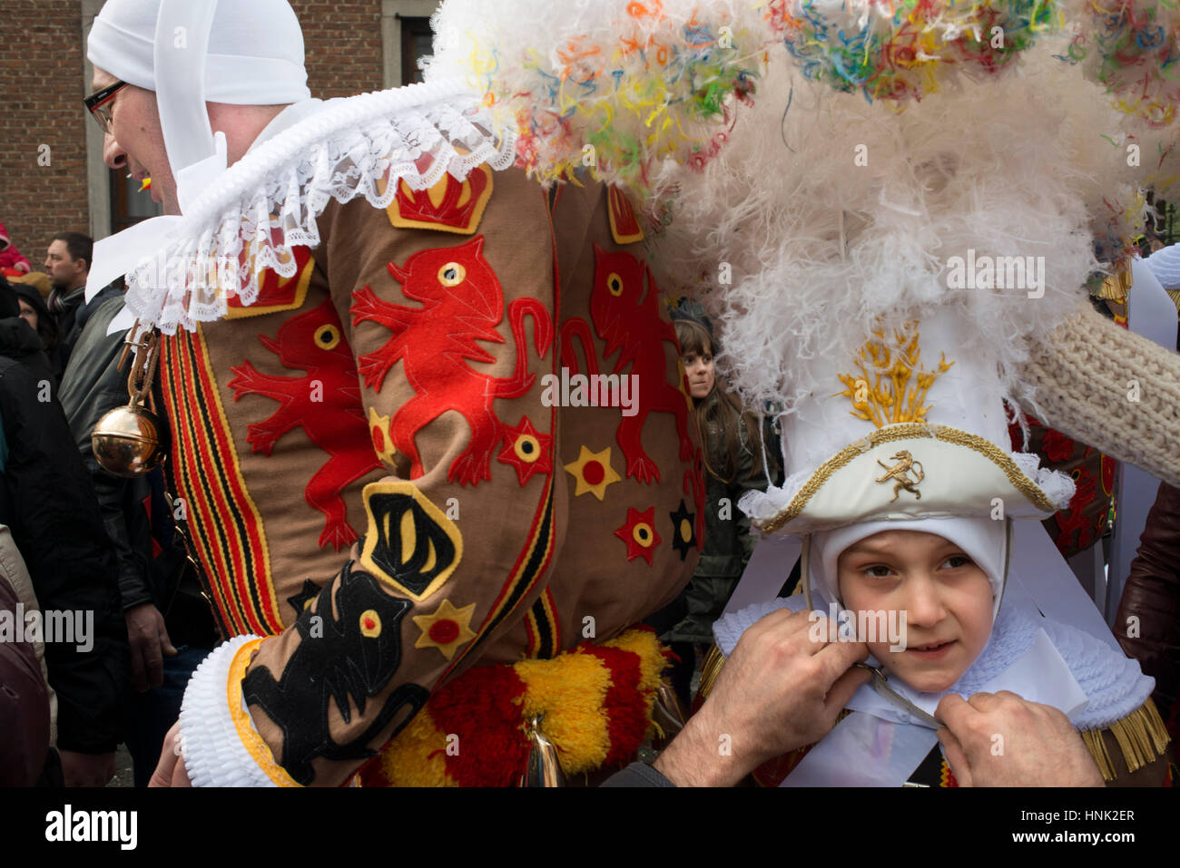 Belgium, carnaval of Binche. UNESCO World Heritage Parade Festival ...