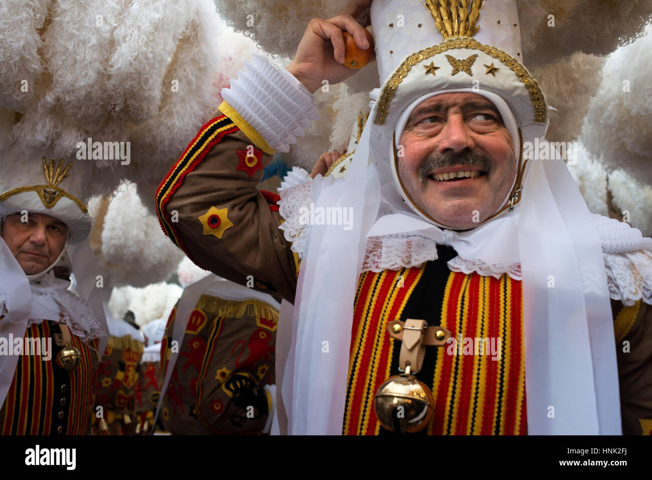 Belgium, carnaval of Binche. UNESCO World Heritage Parade Festival ...