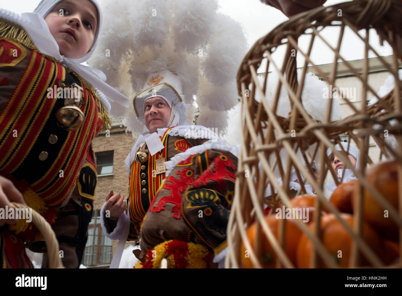 Belgium, carnaval of Binche. UNESCO World Heritage Parade Festival ...