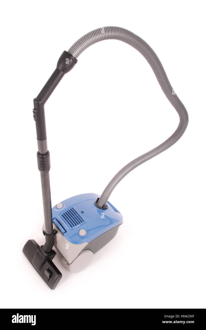 Blue vacuum cleaner isolated on white background with soft shadow Stock ...