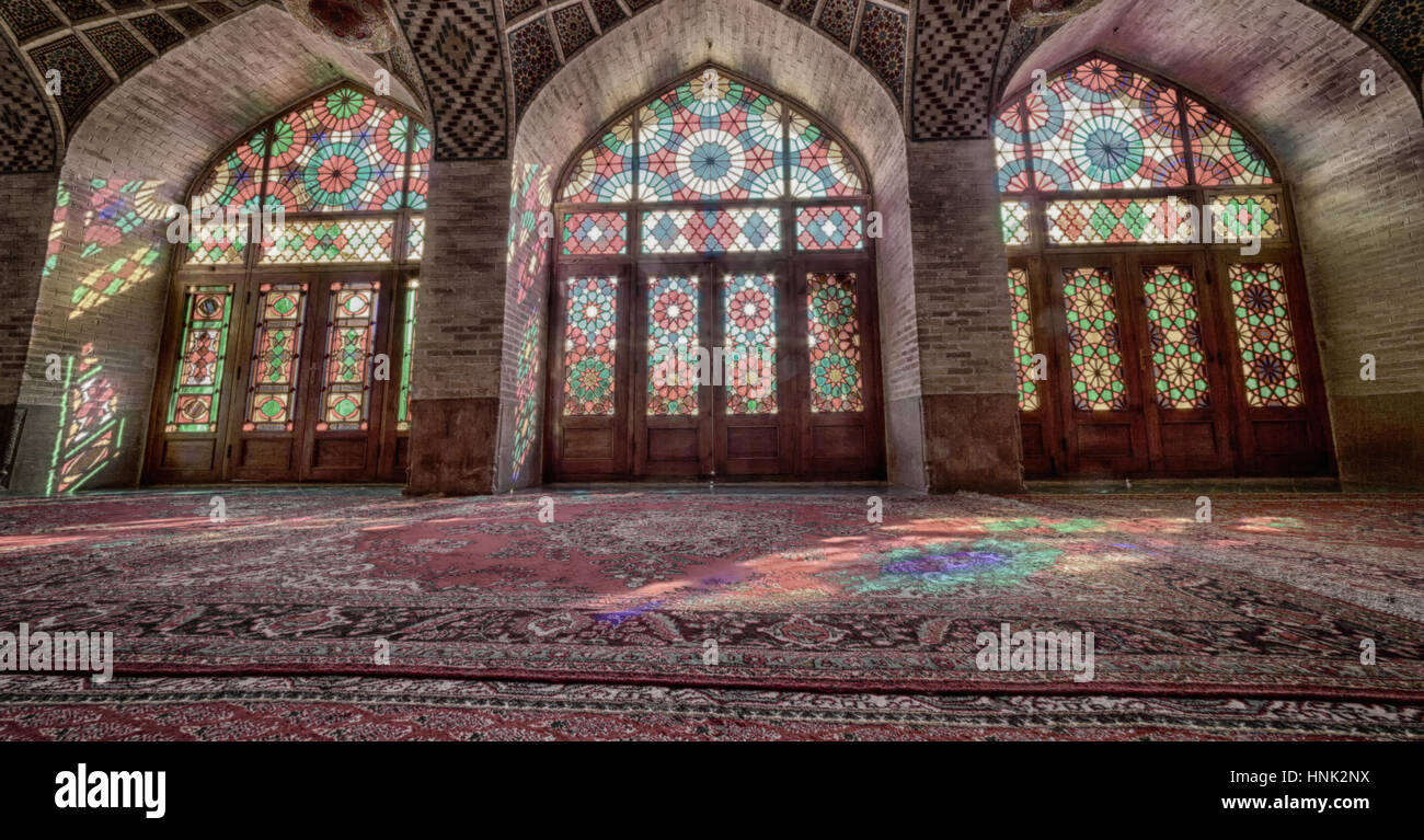 in iran blur colors from the windows the old mosque traditional scenic ...