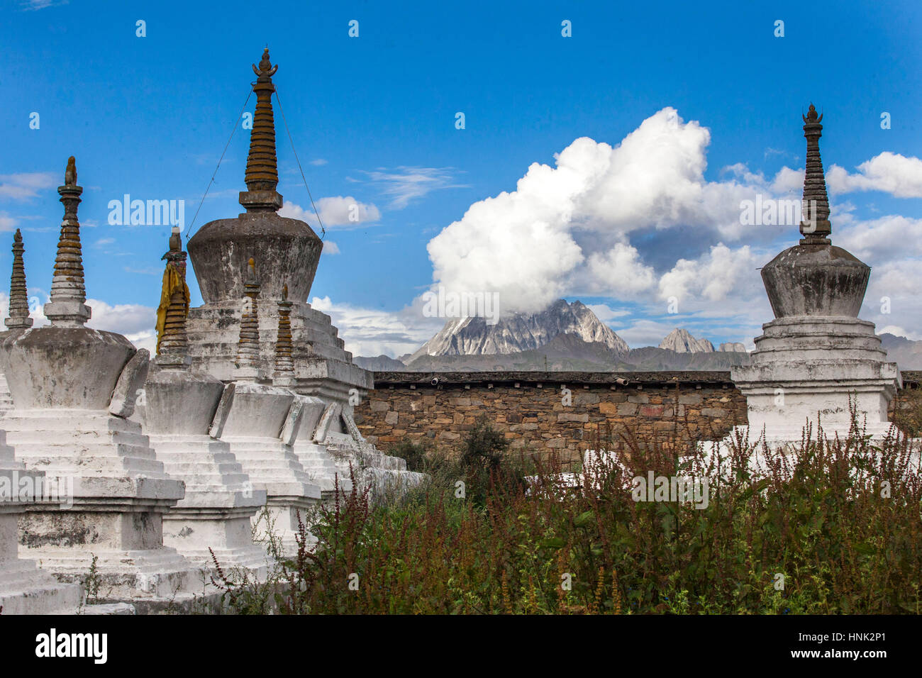 Tagong Monastery courtyard in the Tibetan plateau region in Sichuan ...