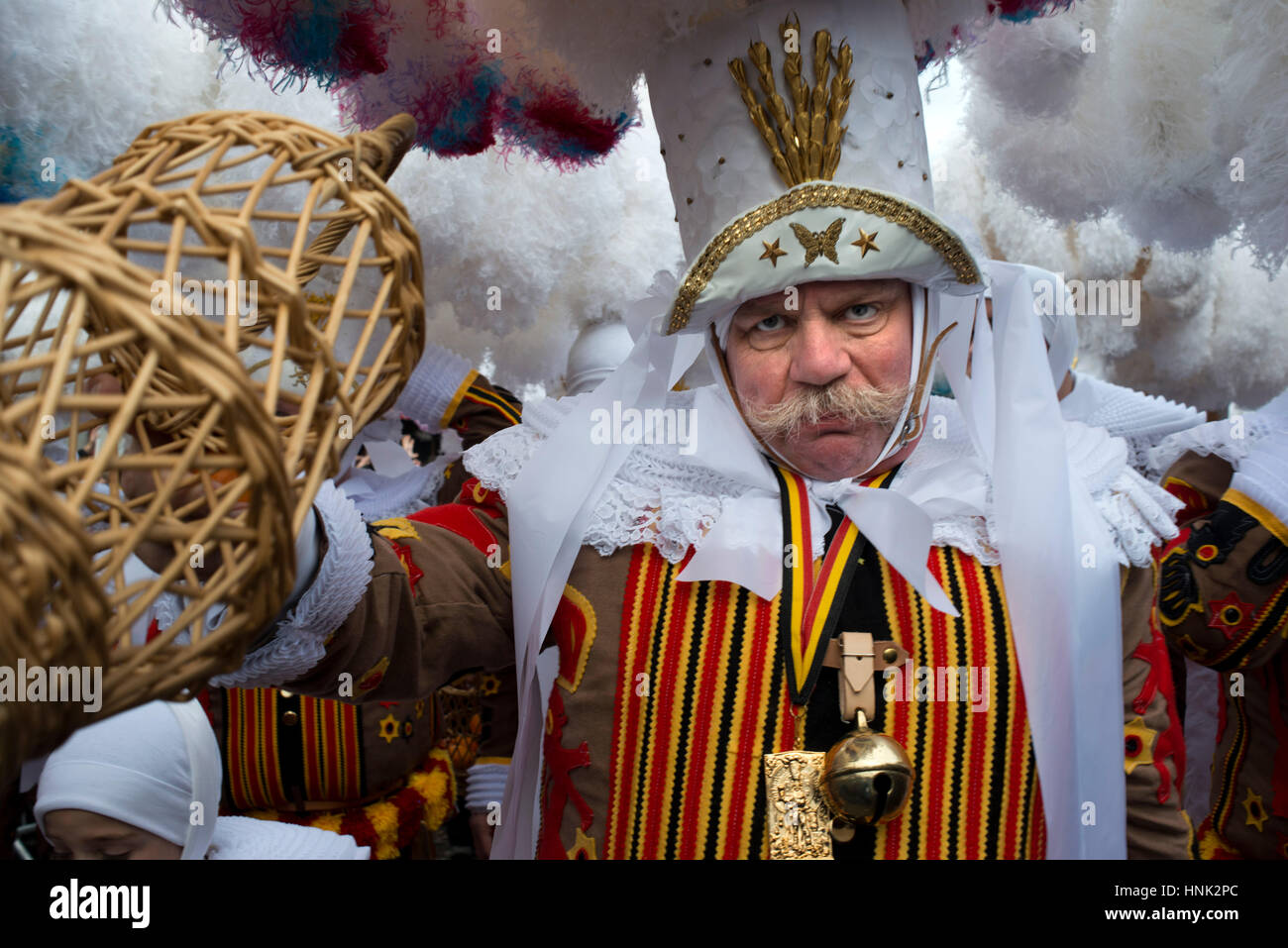 Belgium, carnaval of Binche. UNESCO World Heritage Parade Festival ...