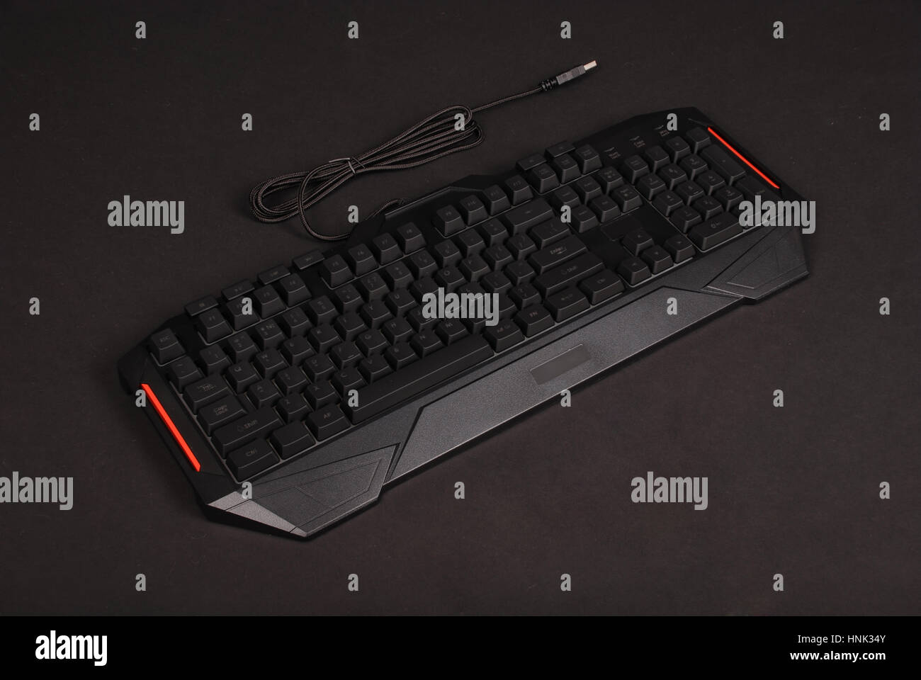 Computer keyboard isolated on black background with soft shadow Stock ...