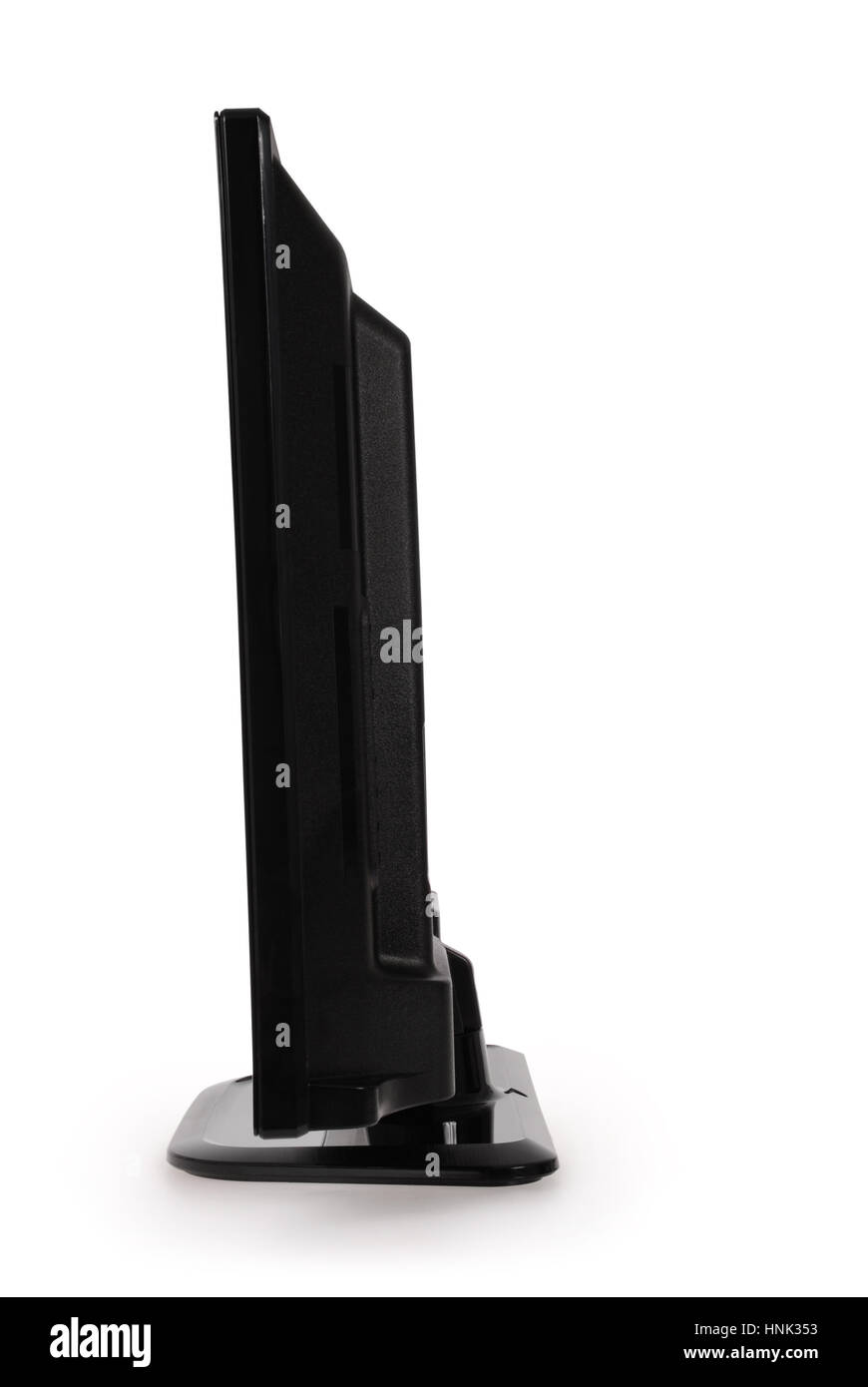 New TV isolated on white background (side view). Closeup with clipping ...