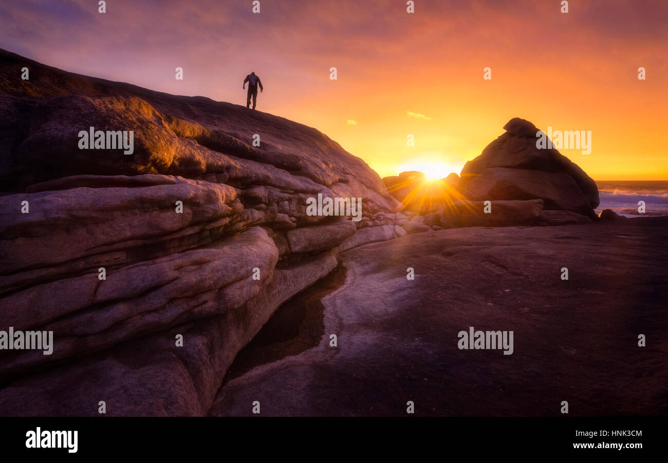 Self Portrait during a crazy golden sunset in Western Australia Stock ...