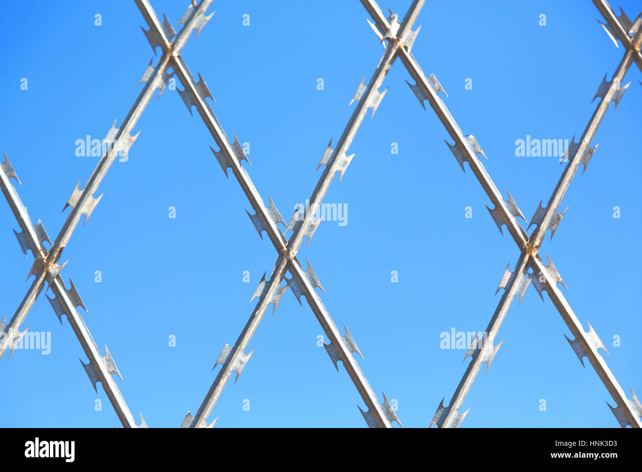 abstract razor wire in the clear sky like background texture Stock ...