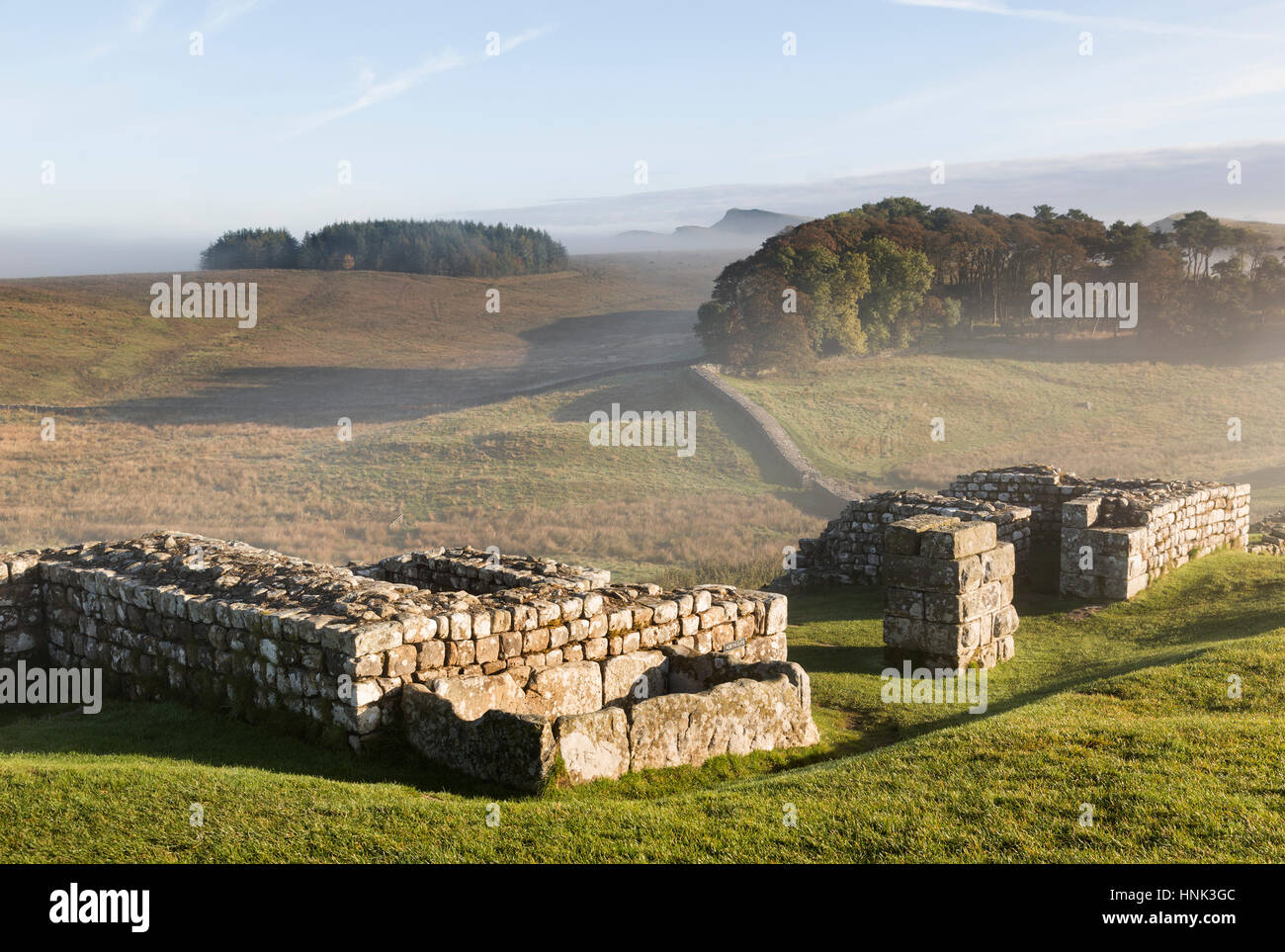 Hadrian's Wall, Housesteads Roman Fort: the north gate and adjacent ...