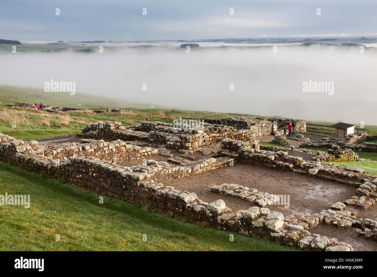 Hadrian's Wall, Housesteads Roman Fort: the view to the south-east over ...