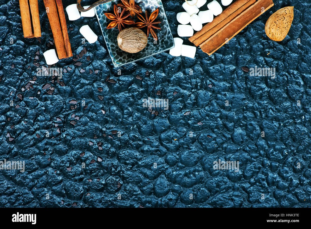 aroma spice on a table, kitchen background Stock Photo - Alamy