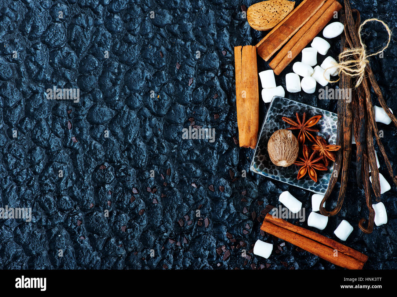 aroma spice on a table, kitchen background Stock Photo - Alamy