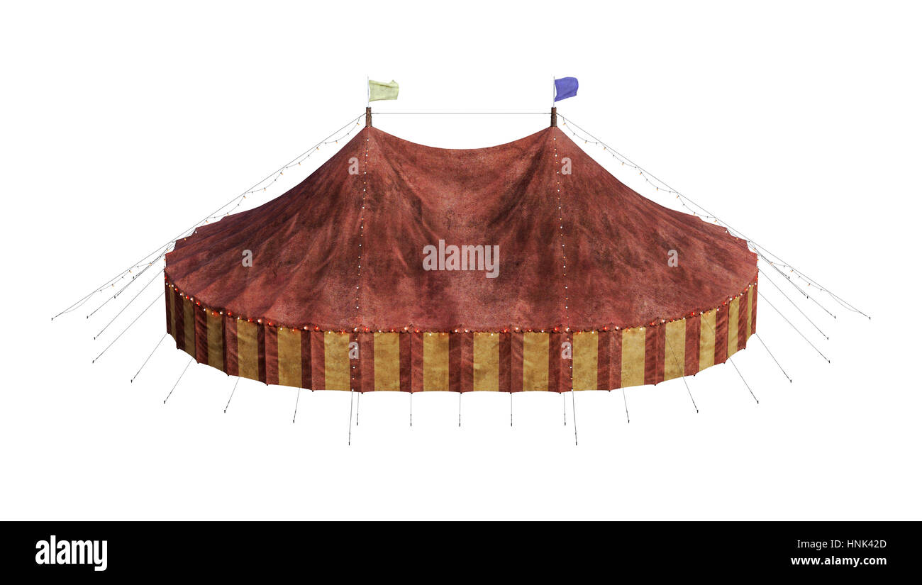 3D rendering of a carnival big tent isolated on white background Stock ...