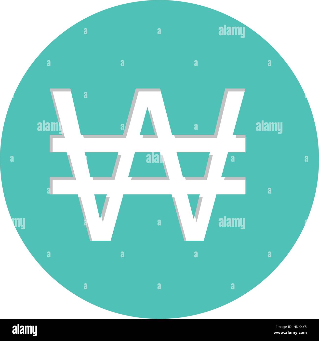 won currency symbol icon image, vector illustration Stock Vector Image ...