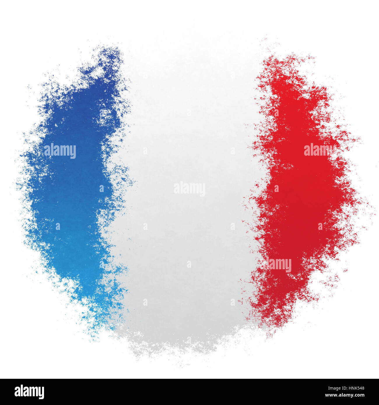 Color spray stylized flag of France on white background Stock Photo - Alamy