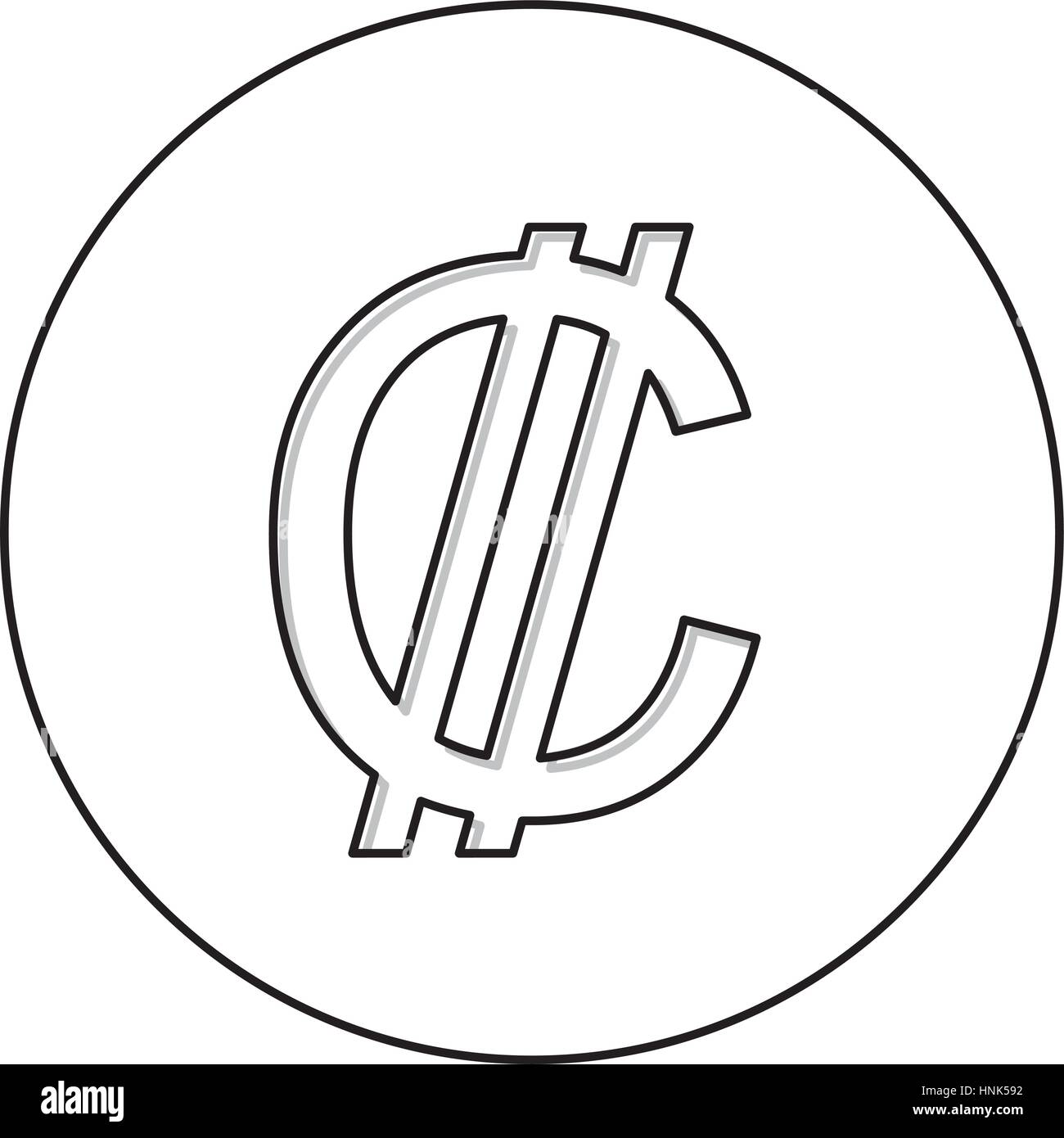 Colon currency symbol icon image, vector illustration Stock Vector ...