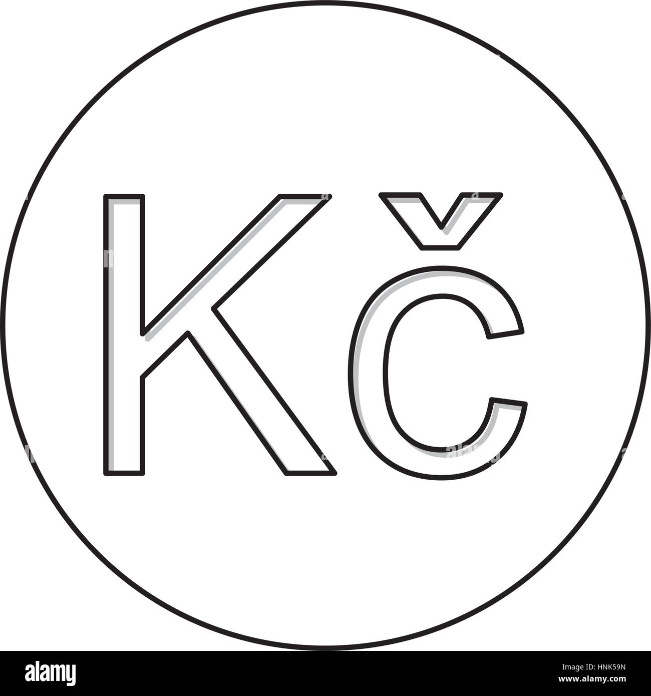 Czech crown currency symbol icon, vector illustration Stock Vector ...