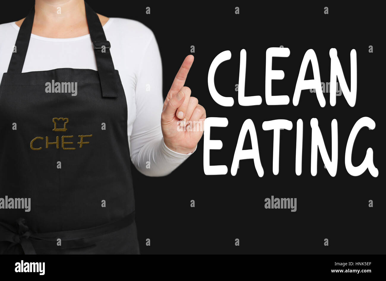 Clean eating concept is shown by kitchen chef Stock Photo - Alamy