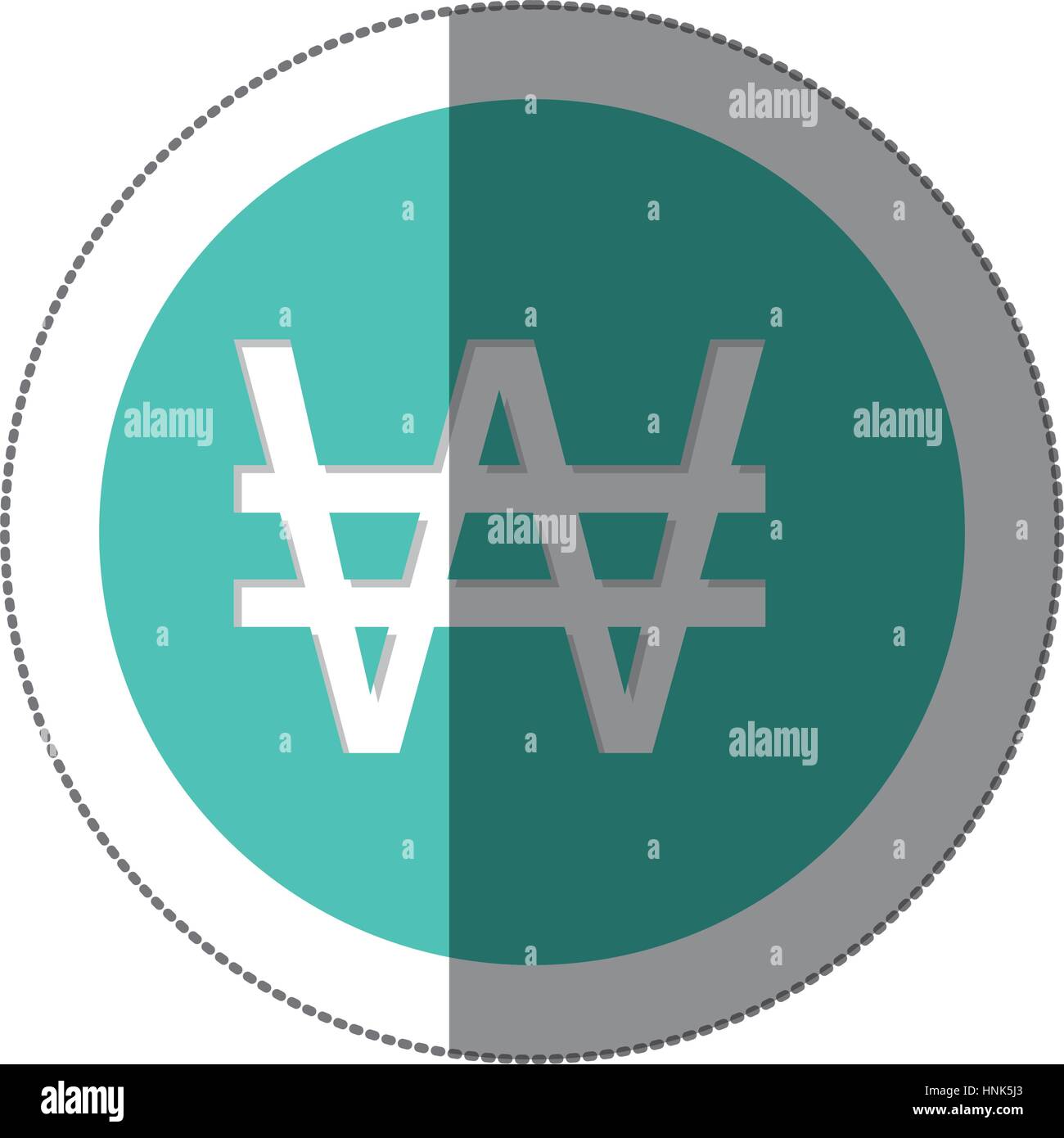 won currency symbol icon image, vector illustration Stock Vector Image ...