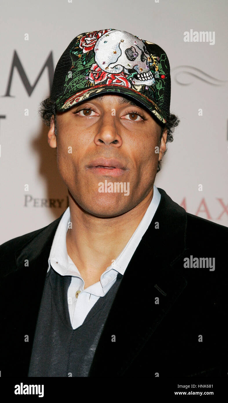Rick Fox arrives at the Maxim Super Bowl party at the Stone Rose at the ...