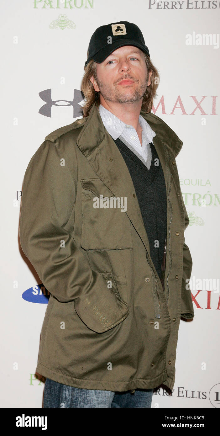 David Spade arrives at the Maxim Super Bowl party at the Stone Rose at ...