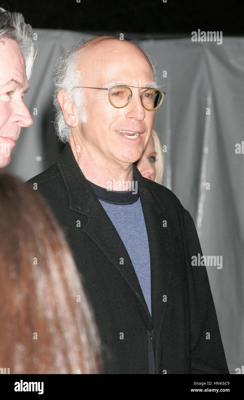 Larry David arrives at the Maxim Super Bowl party at the Stone Rose at ...