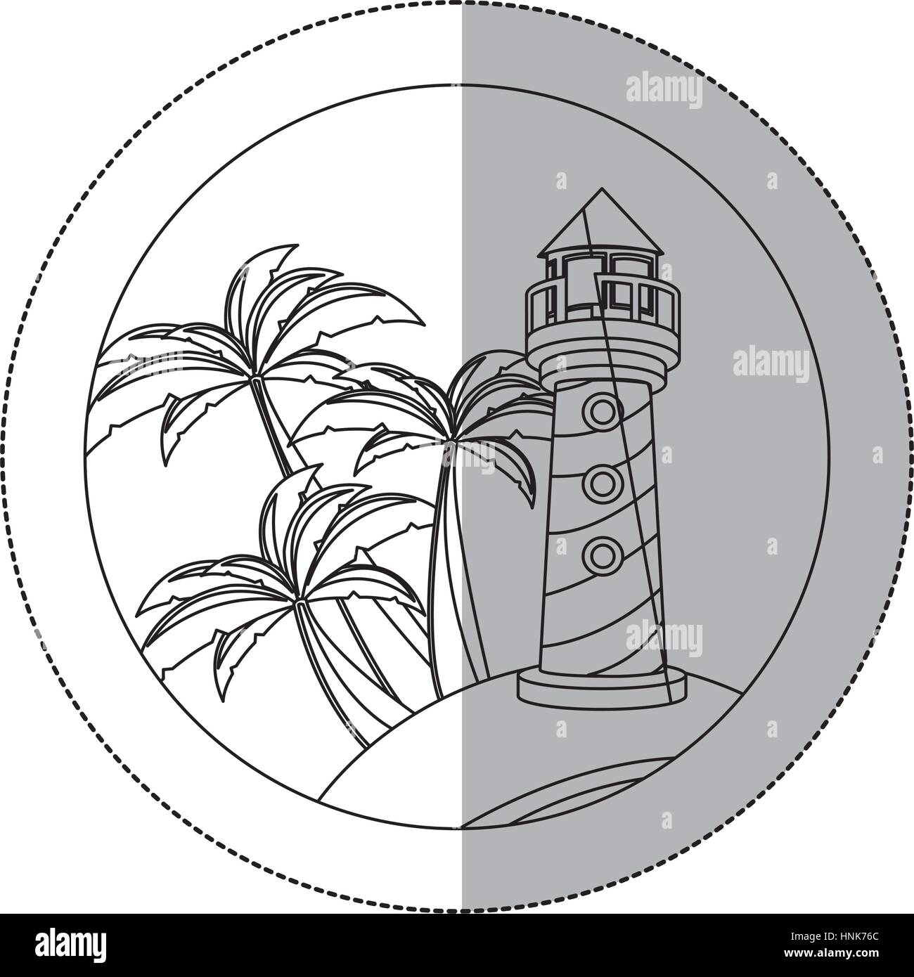 symbol beach with lighthouse icon image, vector illustration Stock ...