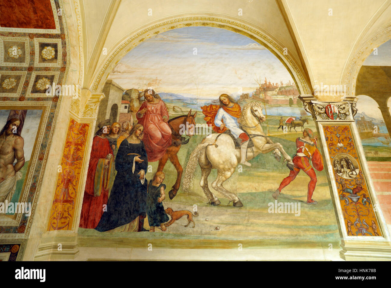 Renaissance frescos, st Benedict life, painting by Il Sodoma, Chiostro ...