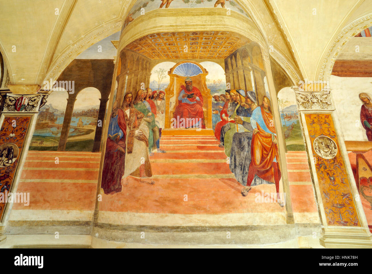 renaissance frescos, st Benedict life, painting by Il Sodoma, Chiostro ...