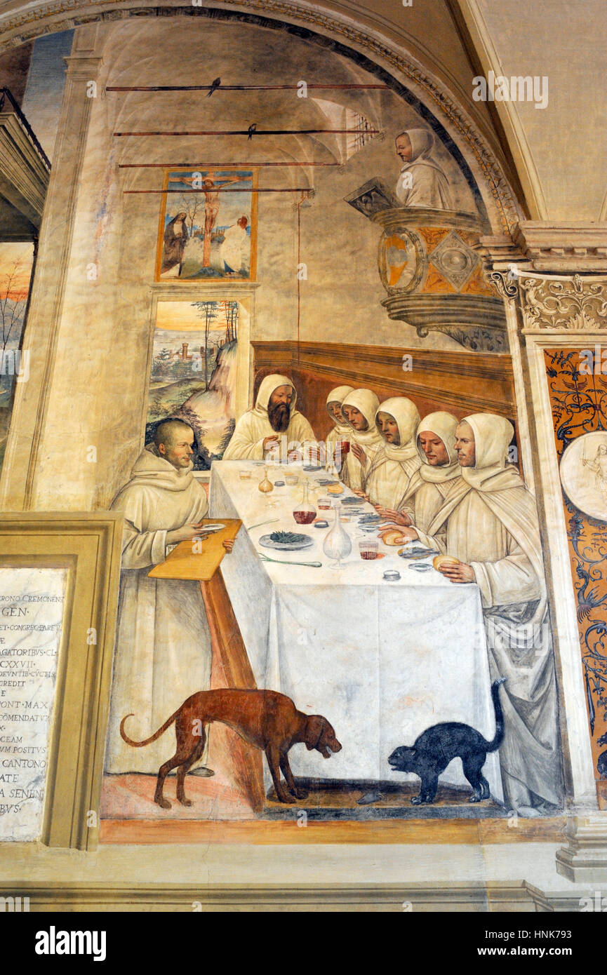 Renaissance frescos, st Benedict life, painting by Il Sodoma, Chiostro ...