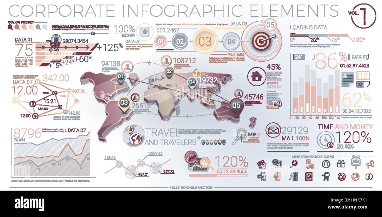 Data analysis reporting blue Stock Vector Images - Alamy