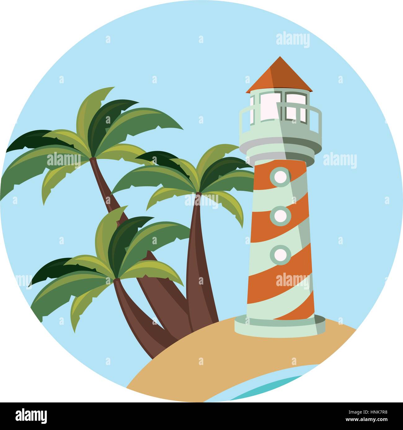 symbol beach with lighthouse icon image, vector illustration Stock ...