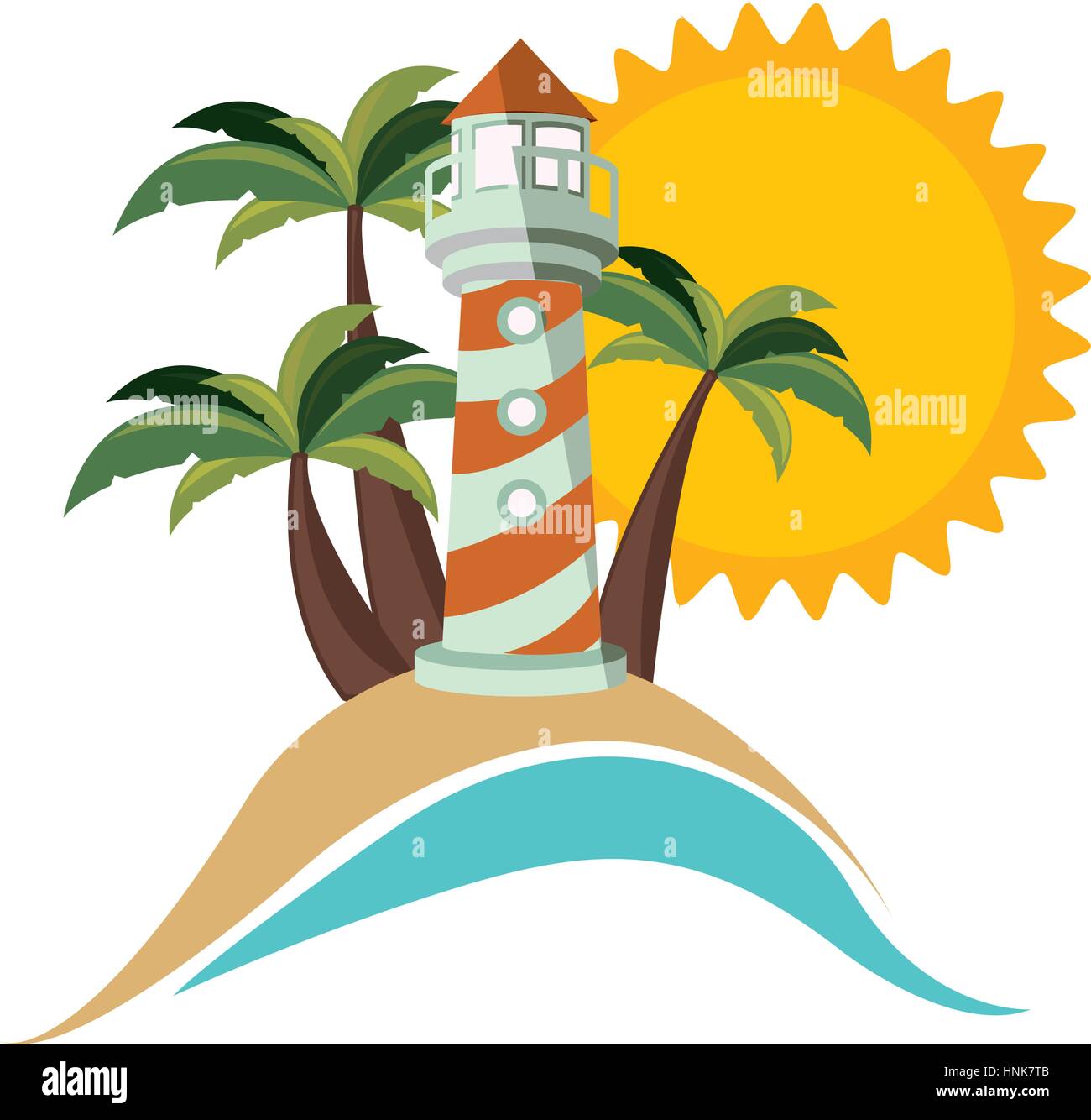 symbol beach with lighthouse icon image, vector illustration Stock ...