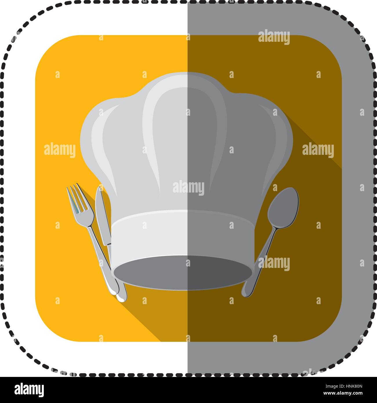 symbol fork and knife with chef hat icon, vector illustration Stock ...