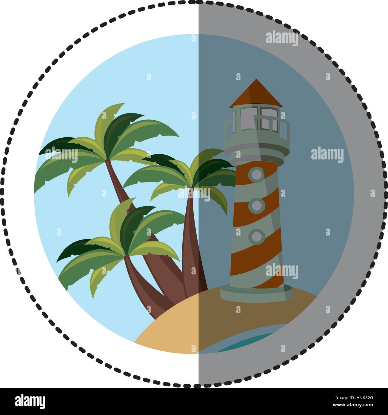 symbol beach with lighthouse icon image, vector illustration Stock ...