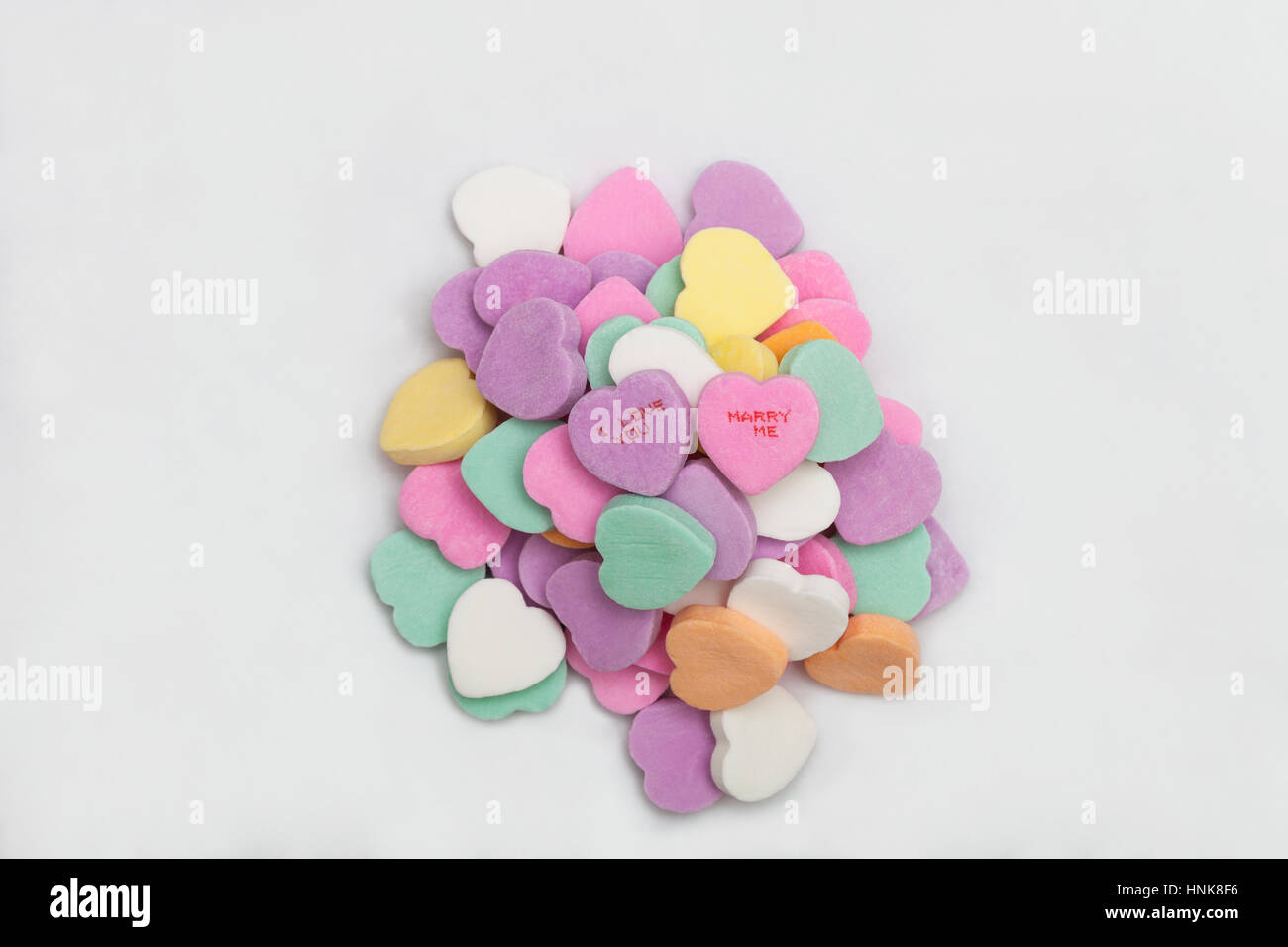 Heart shaped candies in hi-res stock photography and images - Alamy