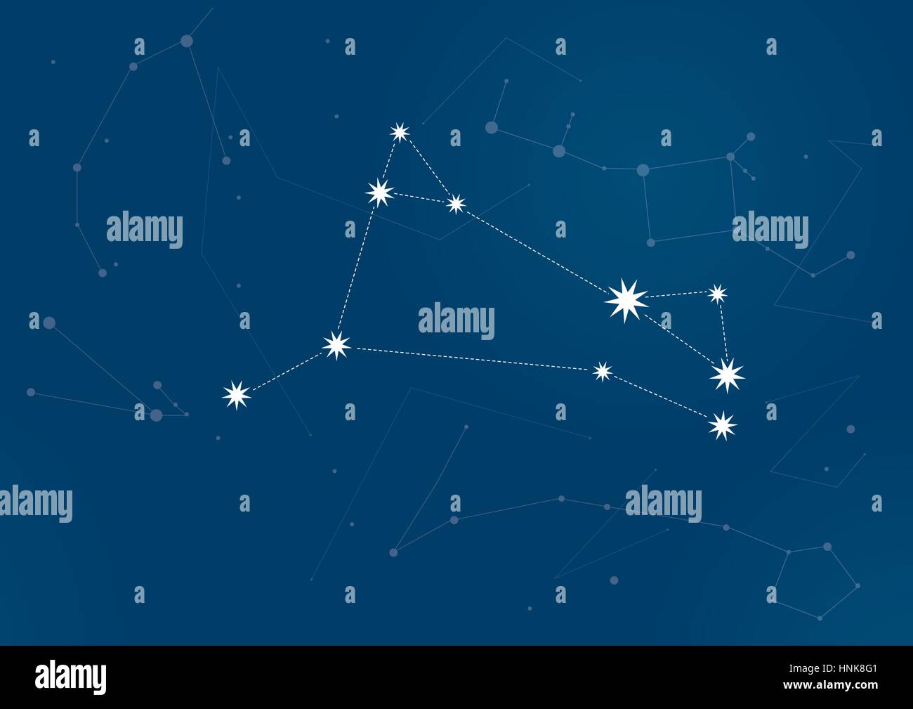 Aries vector Zodiac sign bright stars in cosmos. Aries constellation in ...